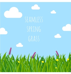 Spring meadow cloudscape Royalty Free Vector Image