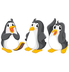 Three cute penguins Royalty Free Vector Image - VectorStock