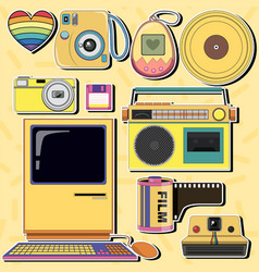 Set of retro object Royalty Free Vector Image - VectorStock