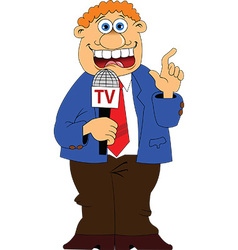 Media interview cartoon Royalty Free Vector Image