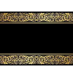 Floral border with gilded elements Royalty Free Vector Image
