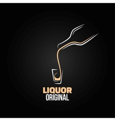 Liquor shot glass bottle design menu background Vector Image