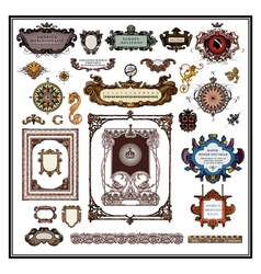 Antique map borders frames Royalty Free Vector Image