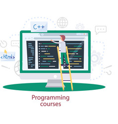 Programming courses online education coding Vector Image