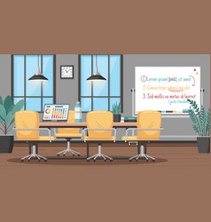 Cartoon company office interior with furniture Vector Image