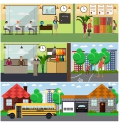 Top view school concept in Royalty Free Vector Image