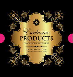 Luxury ornamental gold label Royalty Free Vector Image