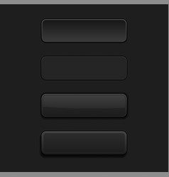 Black interface buttons 3d set of ui icons Vector Image