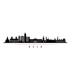 Oslo city skyline horizontal banner Royalty Free Vector