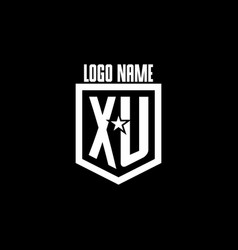 Initial vt geometric shield esport logo monogram Vector Image