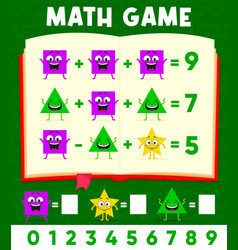 Math game cartoon underwater submarines worksheet Vector Image