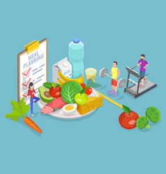 Nutrition and color diet infographic with charts Vector Image