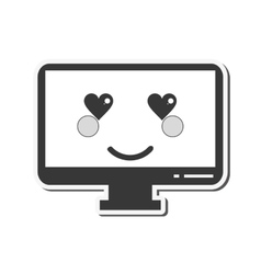 Kawaii computer cute image Royalty Free Vector Image