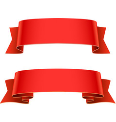 Red ribbon big set isolated Royalty Free Vector Image