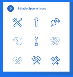 Spanner wrench combination line art icon Vector Image