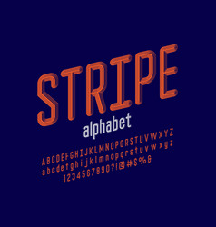 Continuous line font inline alphabet Royalty Free Vector