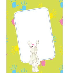 Label frame rabbit Royalty Free Vector Image - VectorStock
