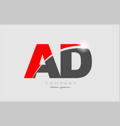Combination letter ad a d in grey red color Vector Image