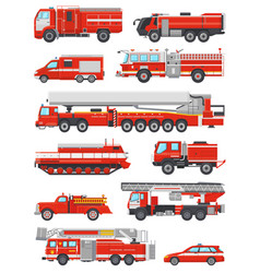 Fire engine firefighting emergency vehicle Vector Image