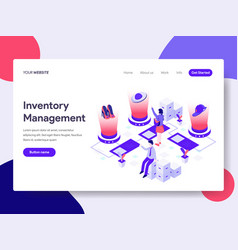 Landing page template inventory management Vector Image