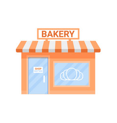 Bakery shop building facade with signboard Vector Image