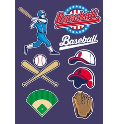 Baseball player actions poses stick figure Vector Image