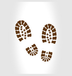 Boot footsteps icon or footprint silhouette Vector Image
