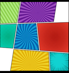 Comic colorful horizontal composition Royalty Free Vector