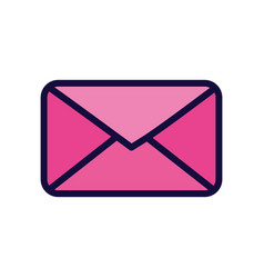 Pink open envelope message communication icon Vector Image