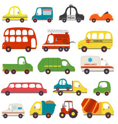 Set numbers with number cars from 1 to 6 Vector Image