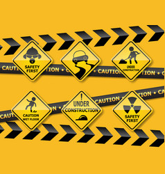 Hazard sign collection Royalty Free Vector Image