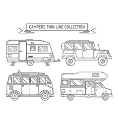 Rv travel camping trailer concept Royalty Free Vector Image