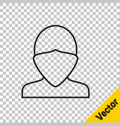 Black line vandal icon isolated on transparent Vector Image