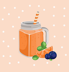 Smoothie cocktail green drink with cucumber Vector Image