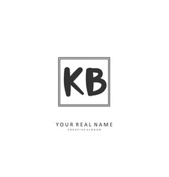 K b kb initial letter handwriting and signature Vector Image