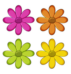 Isolated set flowers Royalty Free Vector Image