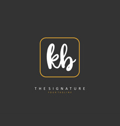 K b kb initial letter handwriting and signature Vector Image