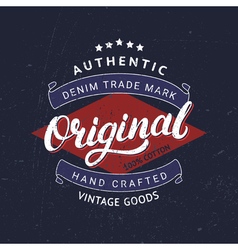 Original hand written lettering for label badge Vector Image