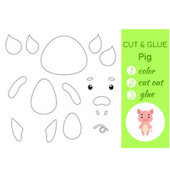 Cute lovely pig letter writing stationery paper Vector Image