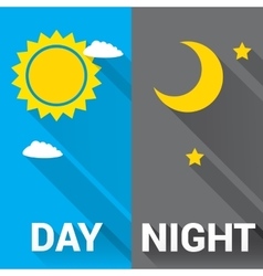 Sun and moon in sky day and night Royalty Free Vector Image