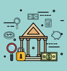 Money related objects design Royalty Free Vector Image