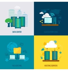 Hosting services concept icons set Royalty Free Vector Image
