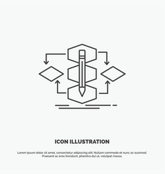 Algorithm design method model process flat icon Vector Image