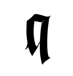 Letter p in gothic style alphabet symbol Vector Image