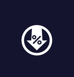 Percent down icon Royalty Free Vector Image - VectorStock