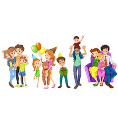 Happy families Royalty Free Vector Image - VectorStock