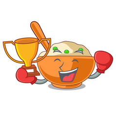 Boxing vegetable soup with pasta in pot cartoon Vector Image