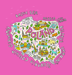 Cartoon map of argentina Royalty Free Vector Image