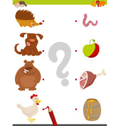 Match chefs and food educational game Royalty Free Vector