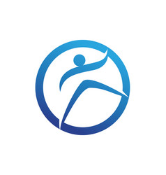Fun people healthy life logo template icon Vector Image